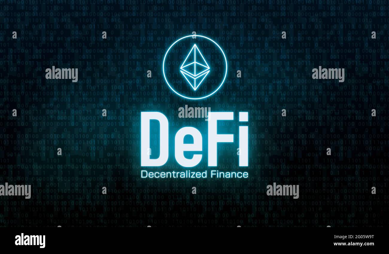 DeFi (Decentralized Finance) concept banner illustration Stock Photo ...