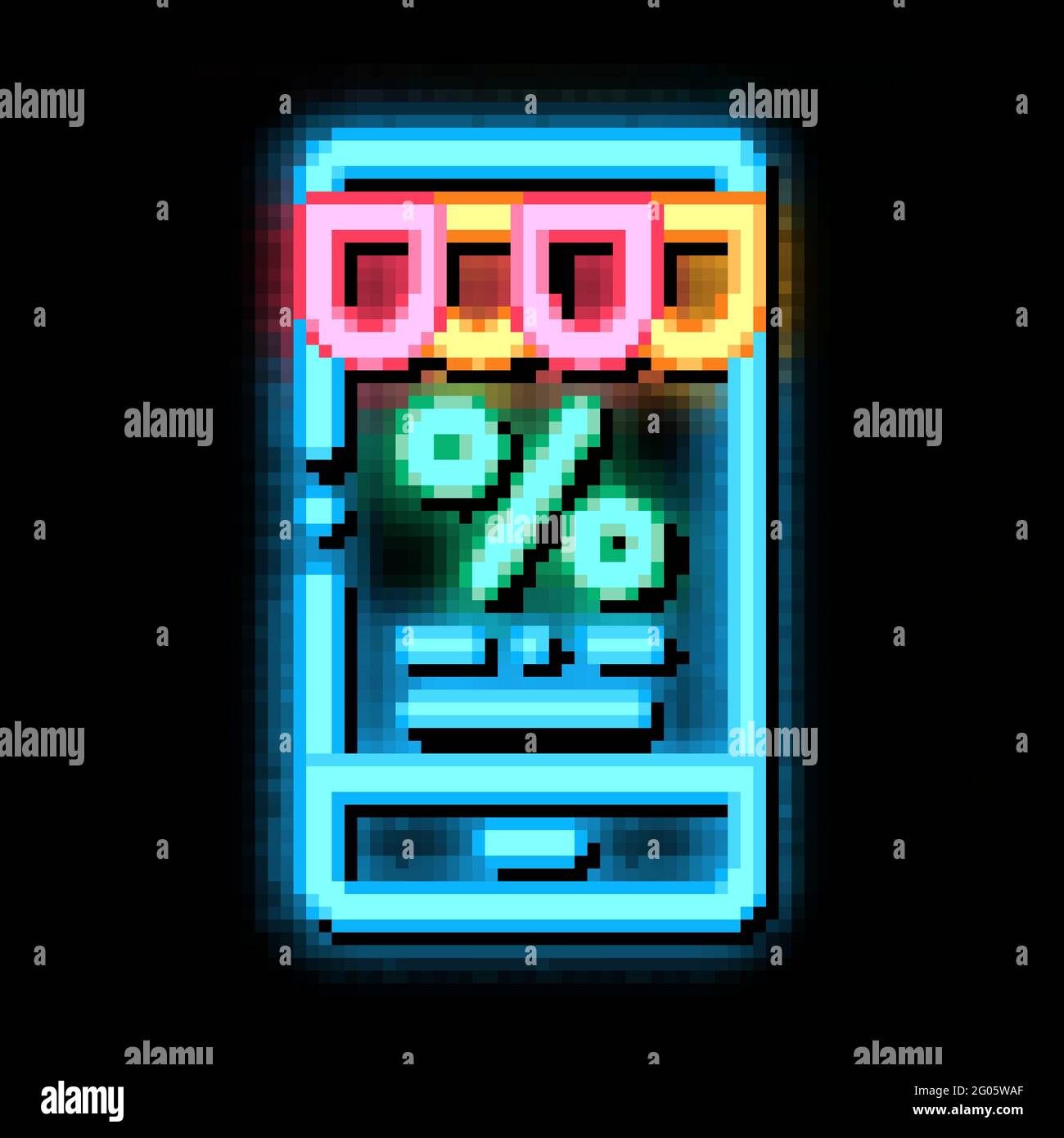 Phone Percent Message neon glow icon illustration Stock Vector Image ...