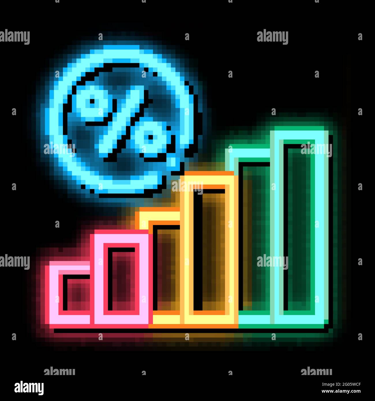 Interest Rising Statistics neon glow icon illustration Stock Vector ...