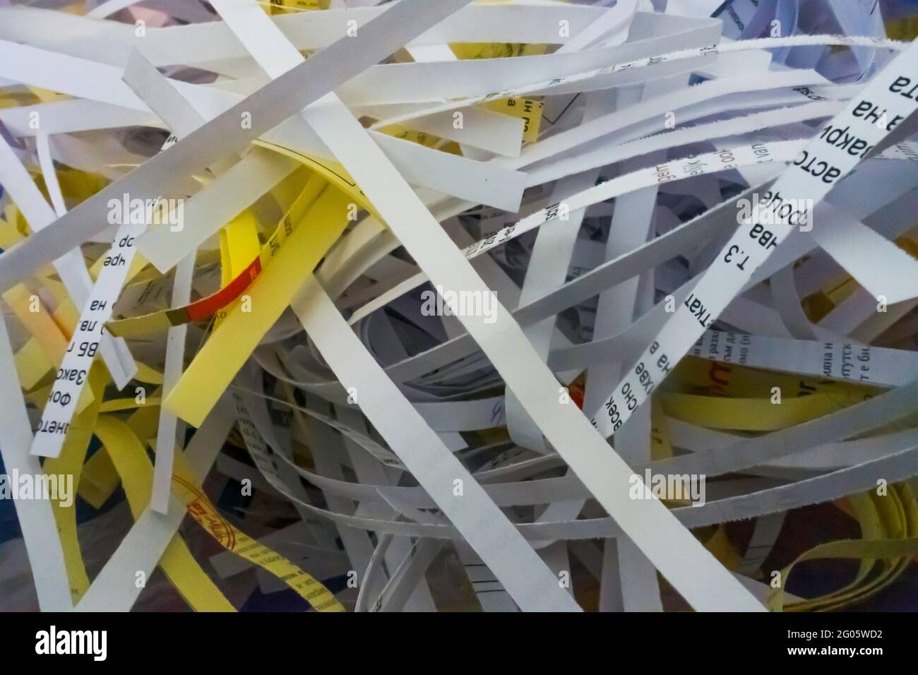 cut into strips documents with a machine at the office Stock Photo - Alamy