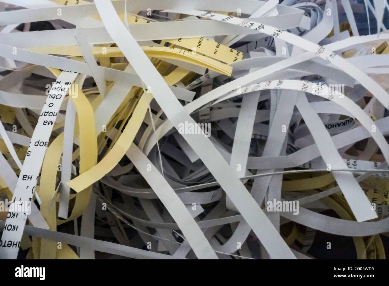 cut into strips documents with a machine at the office Stock Photo - Alamy