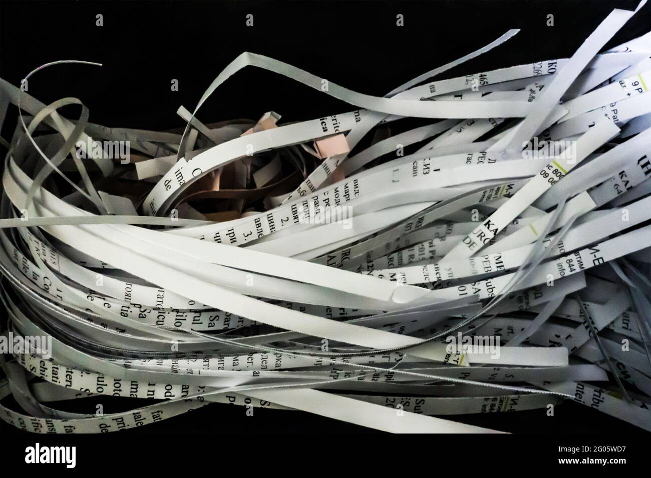 cut into strips documents with a machine at the office Stock Photo - Alamy