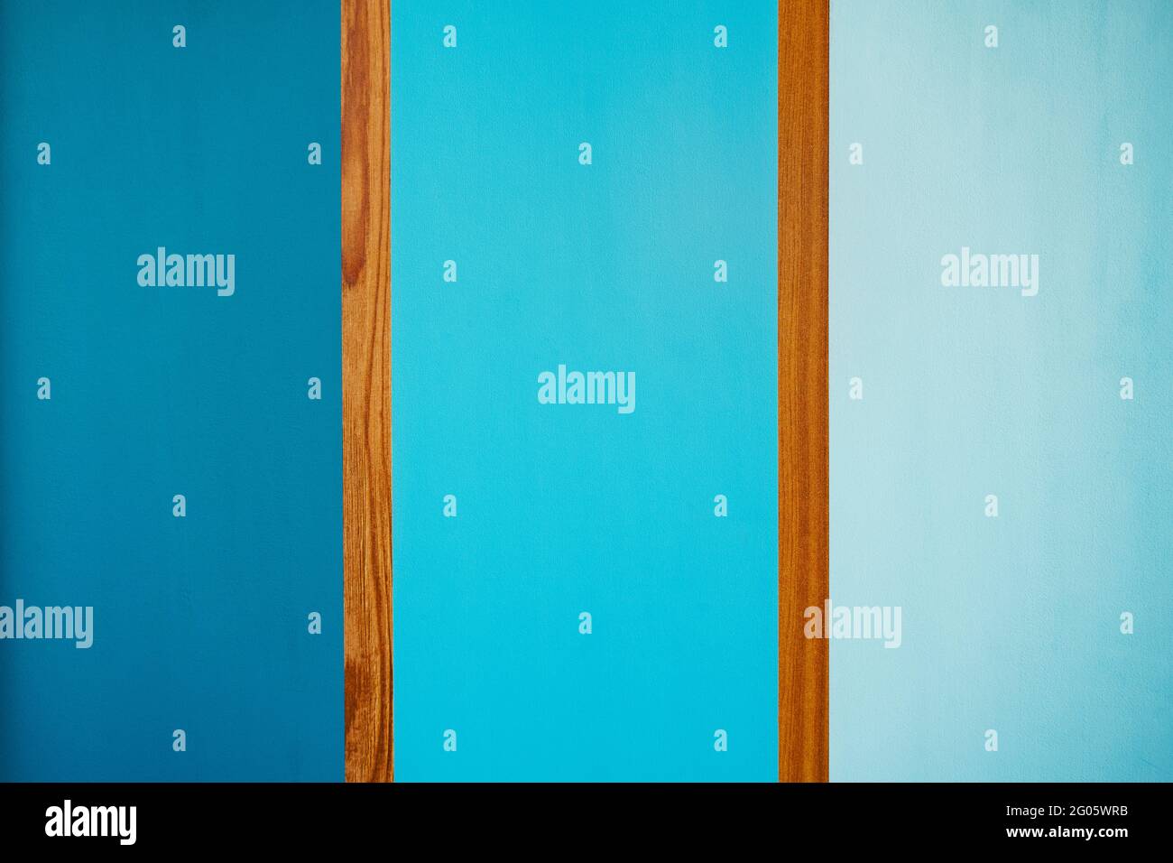 multiple shades of blue with wood in between background. Minimalist ...