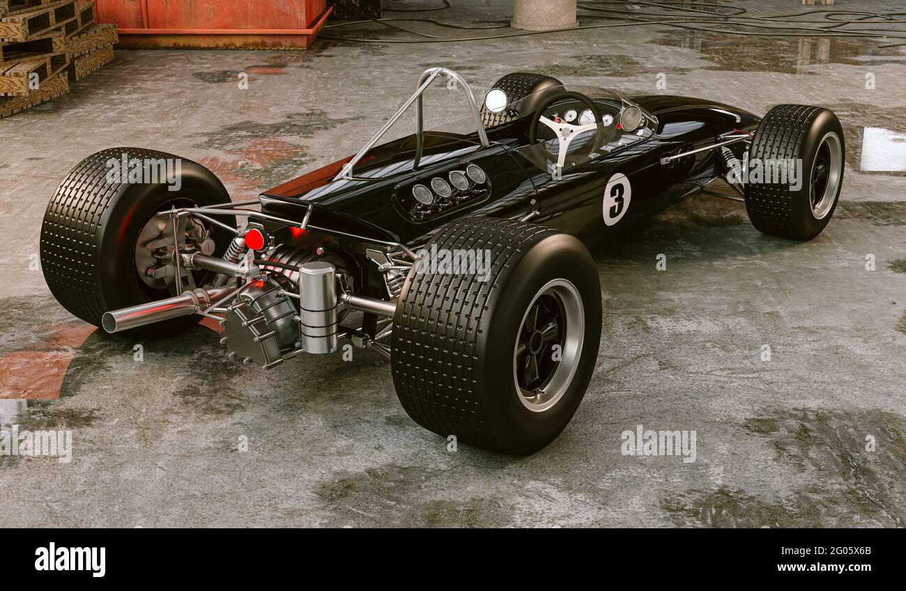 3d render of beautiful vintage race car Stock Photo - Alamy