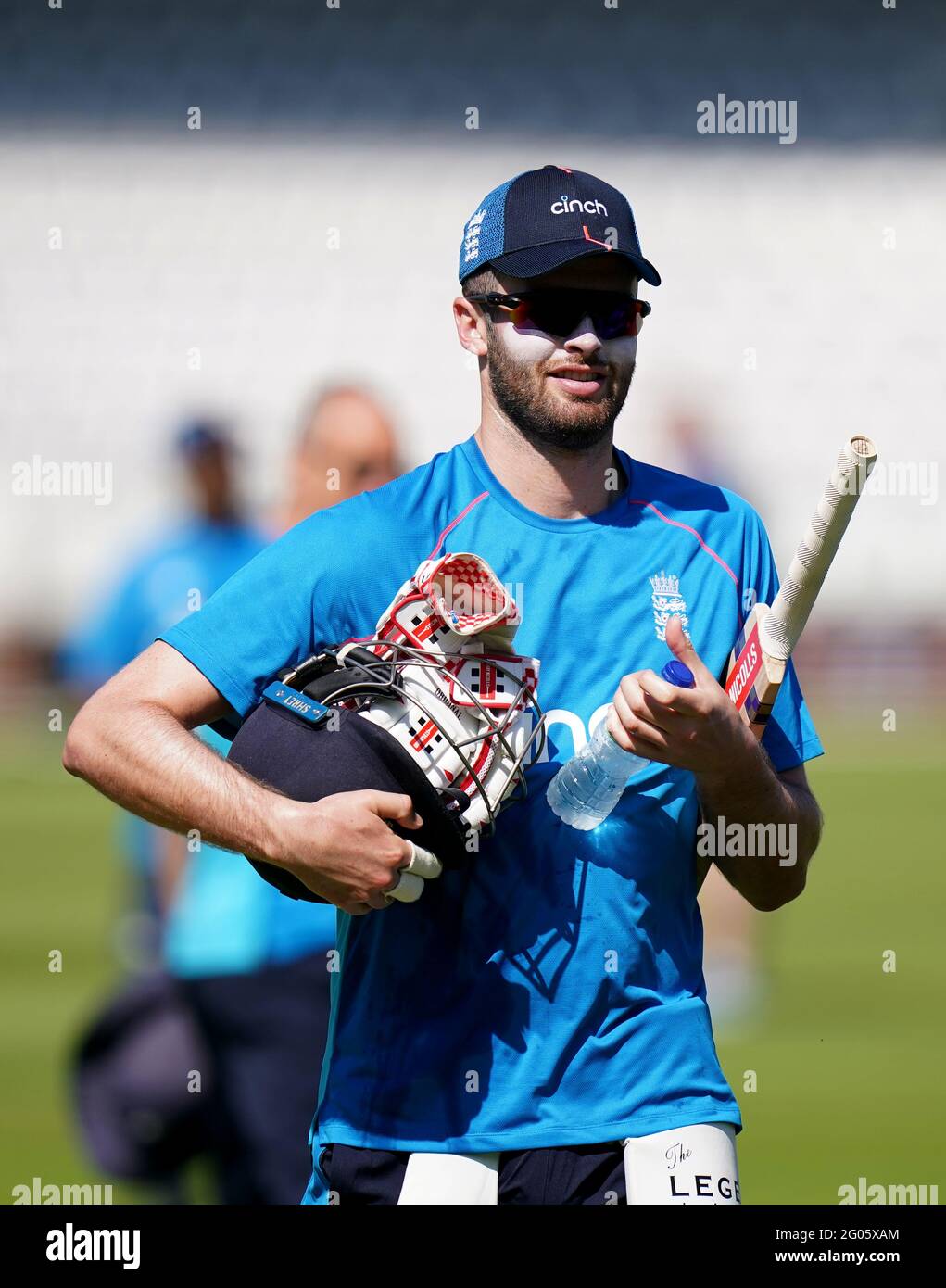 England's Dom Sibley during the nets session at Lord's, London. Picture ...
