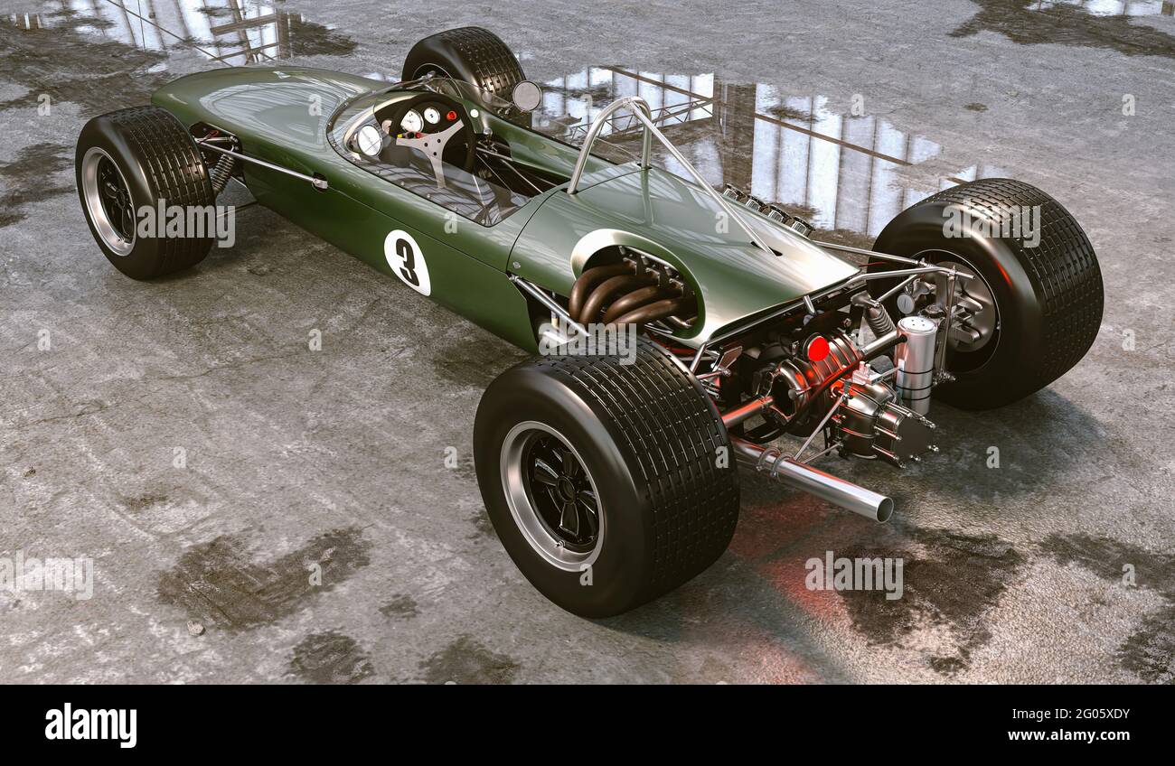 3d render of beautiful vintage race car Stock Photo - Alamy