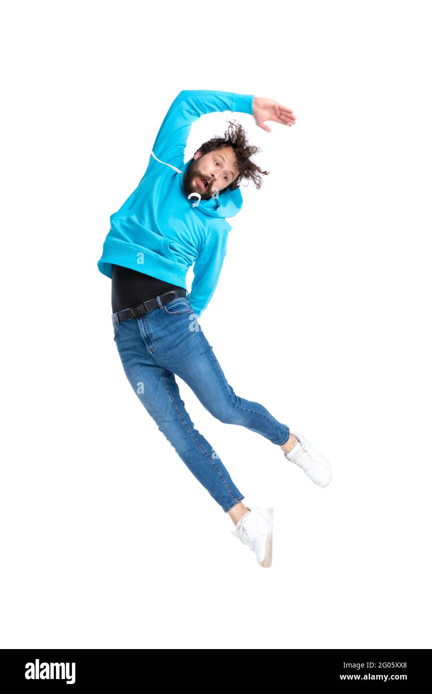 Crazy young man curly Cut Out Stock Images & Pictures - Alamy