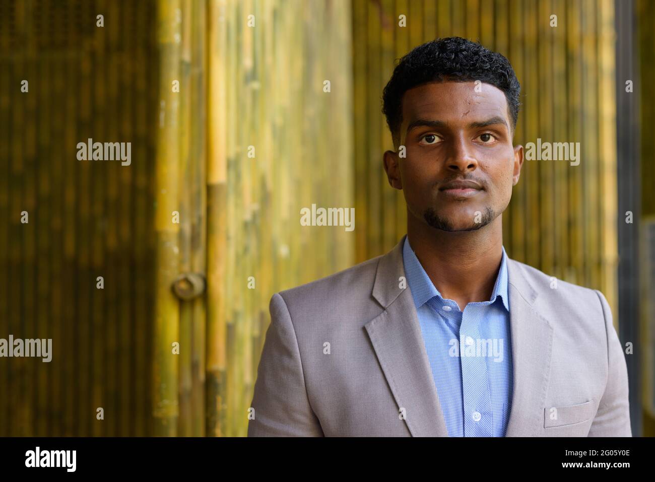 Portrait of handsome young African businessman wearing suit Stock Photo ...
