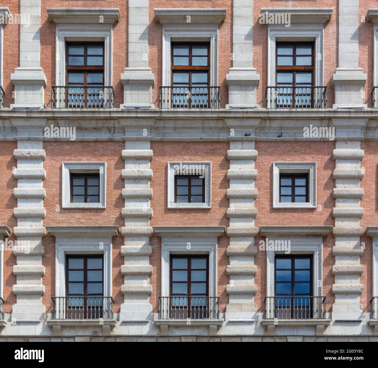 Pattern facade windows and balconies view at the neoclassic military ...