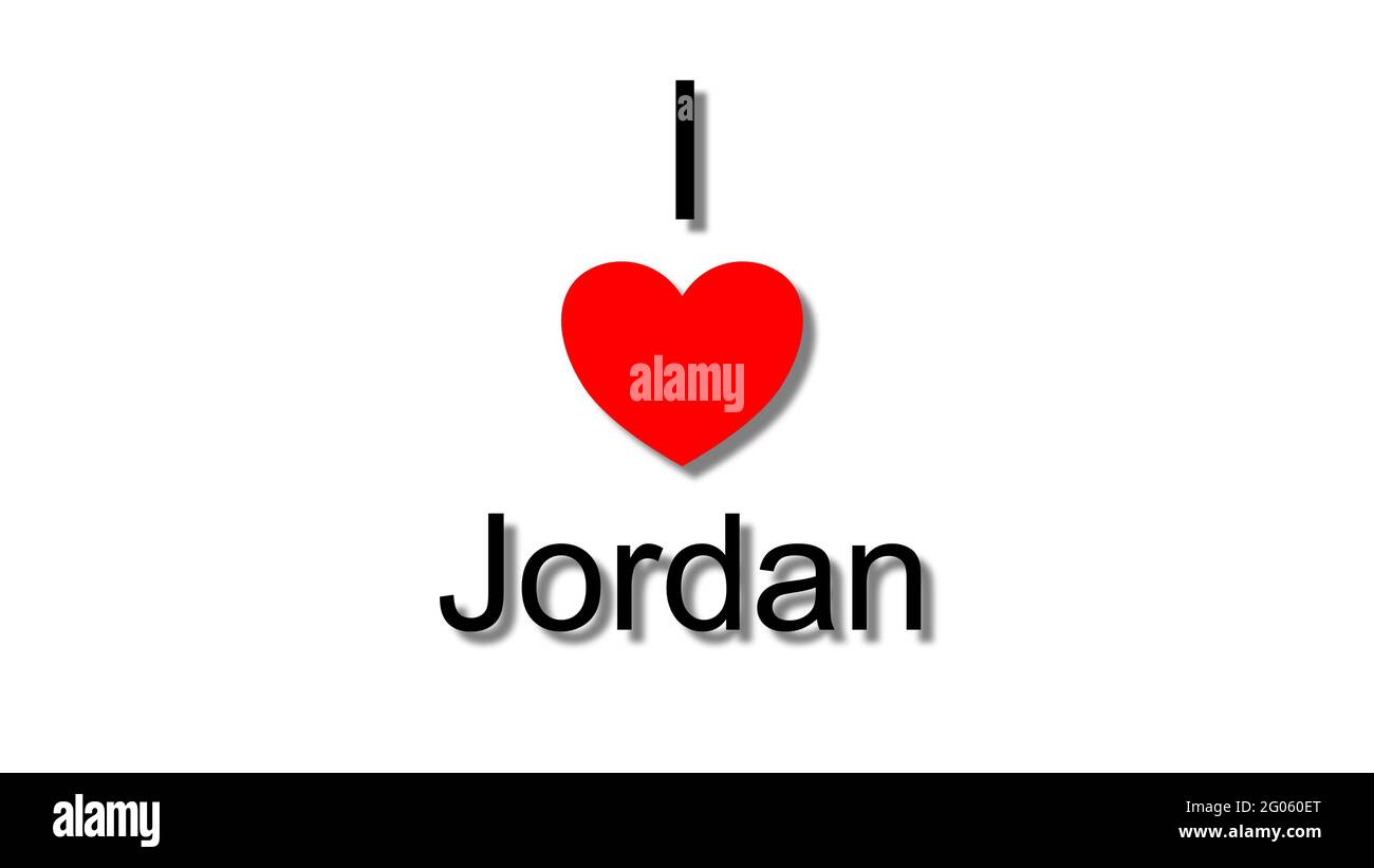 i love jordan red heart Stock Photo - Alamy