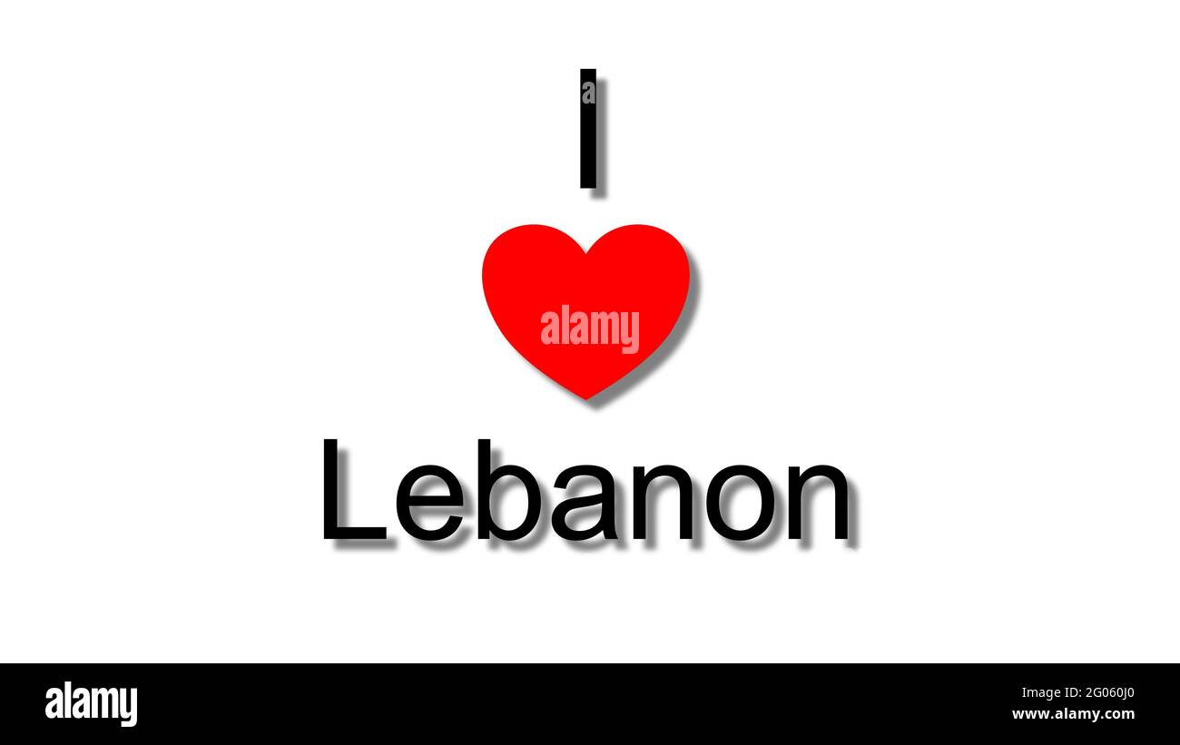 i love lebanon red heart Stock Photo - Alamy