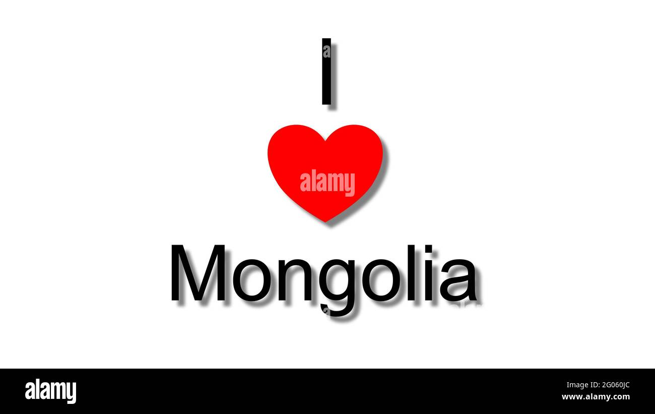 i love mongolia red heart Stock Photo - Alamy