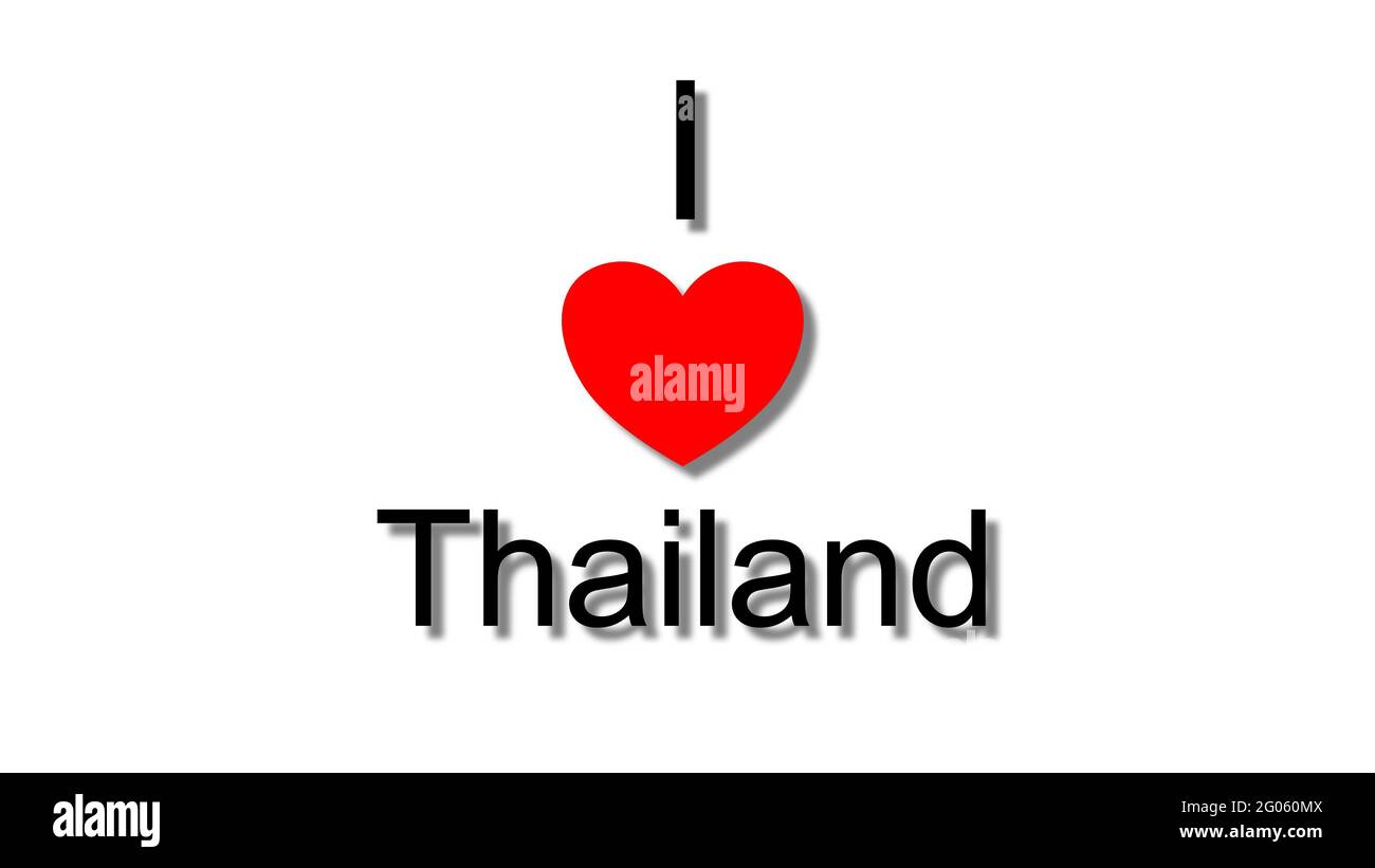 i love thailand red heart Stock Photo - Alamy