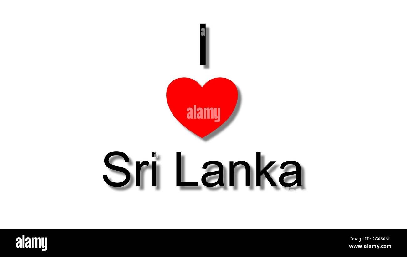 i love sri lanka red heart Stock Photo - Alamy