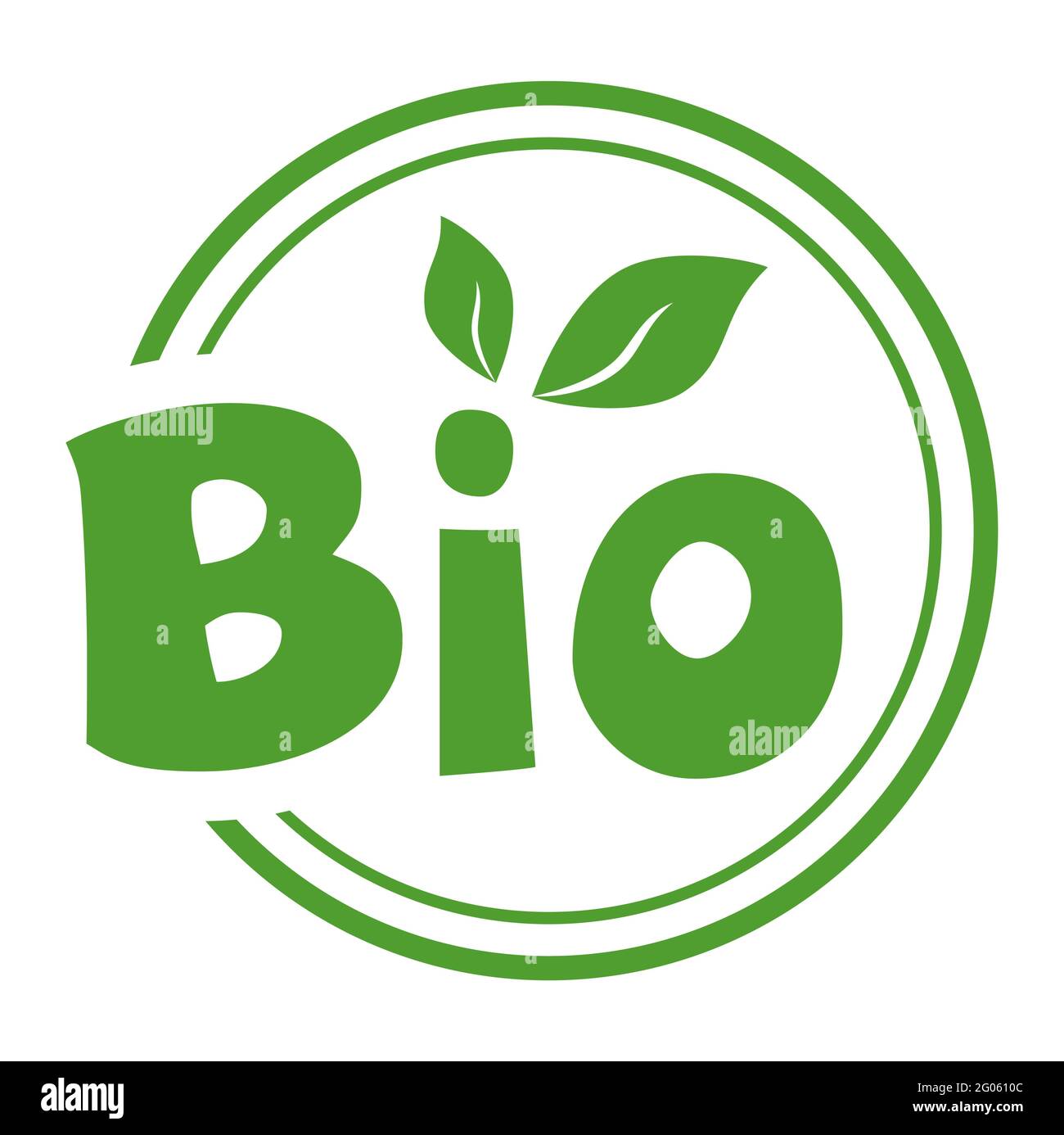 eps vector file modern green round stamp with leaves, text bio Stock ...