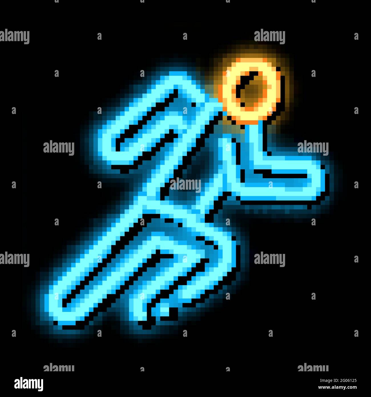 Runner Athlete in Action neon glow icon illustration Stock Vector Image ...