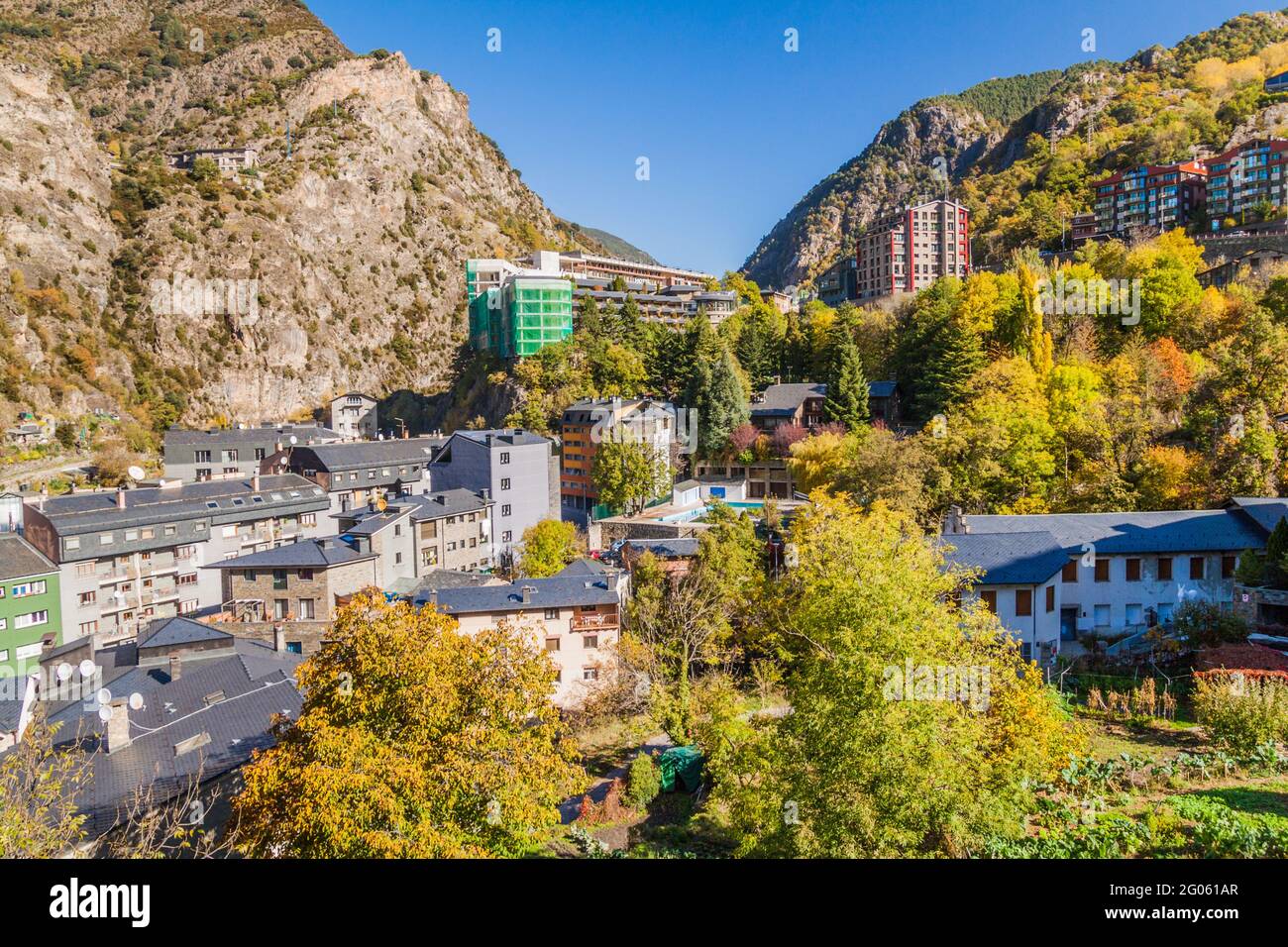 Buildings of Escaldes Engordany town, Andorra Stock Photo - Alamy