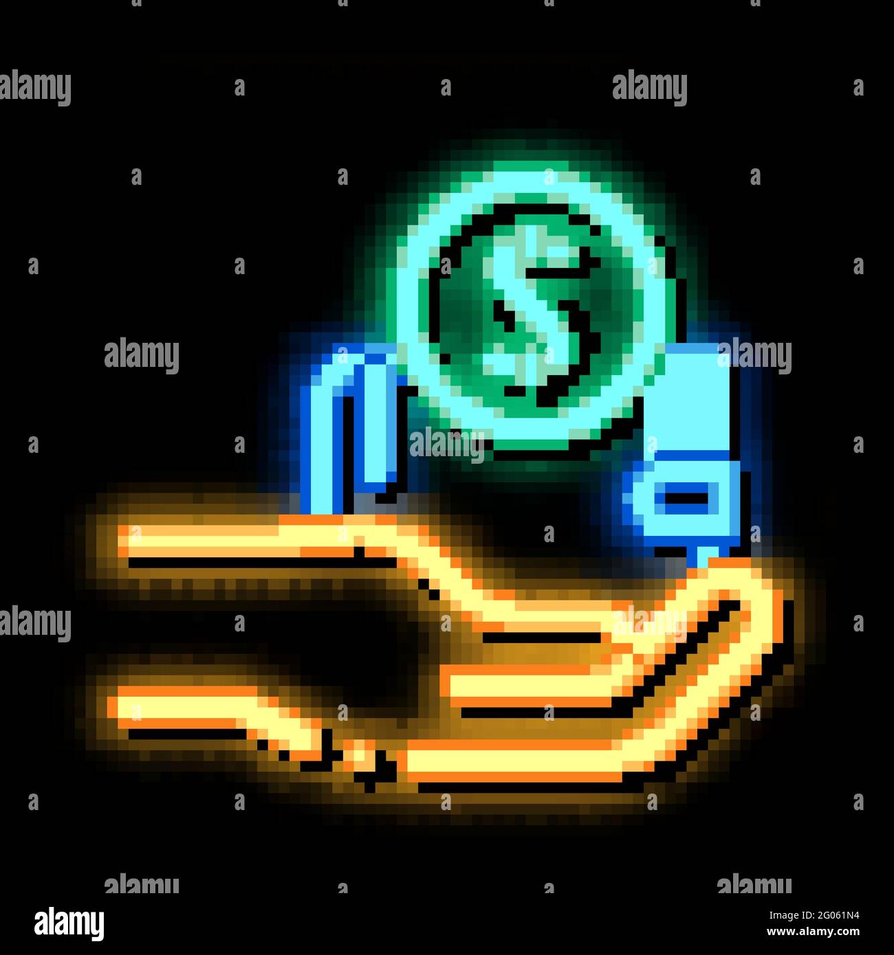 Hand holds wallet money icon hi-res stock photography and images - Alamy