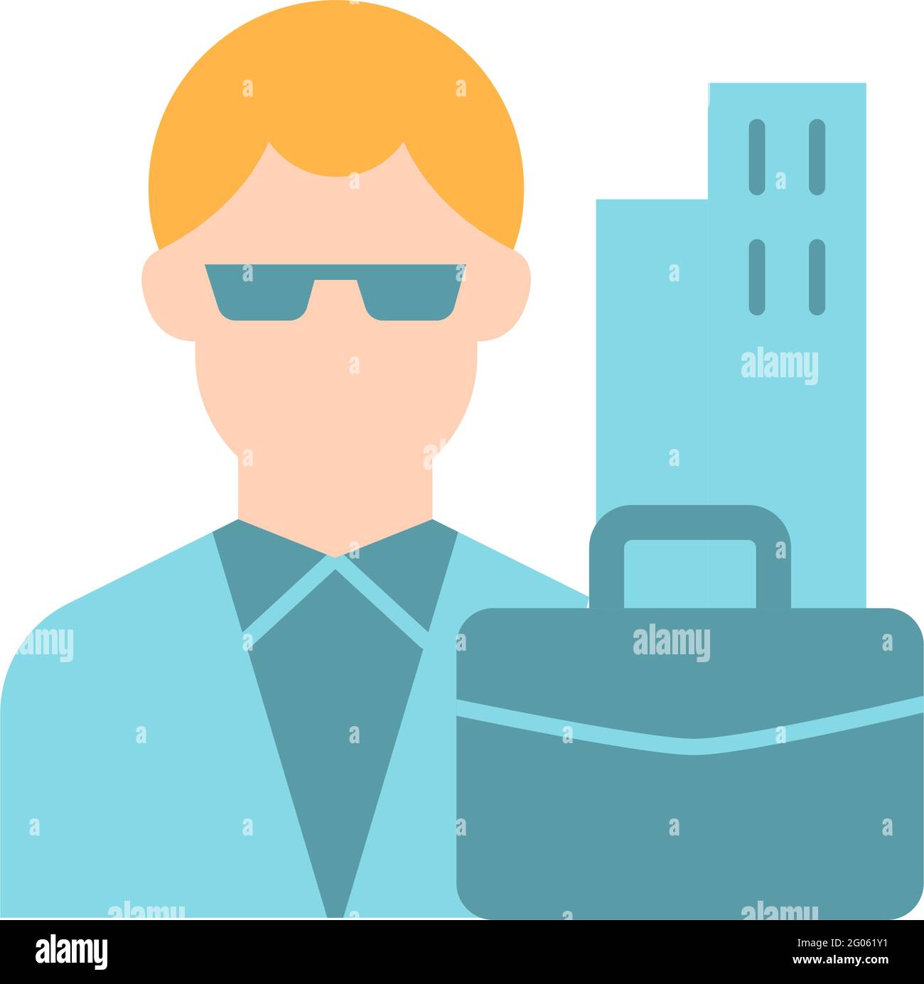 White collar worker vector flat color icon Stock Vector Image & Art - Alamy