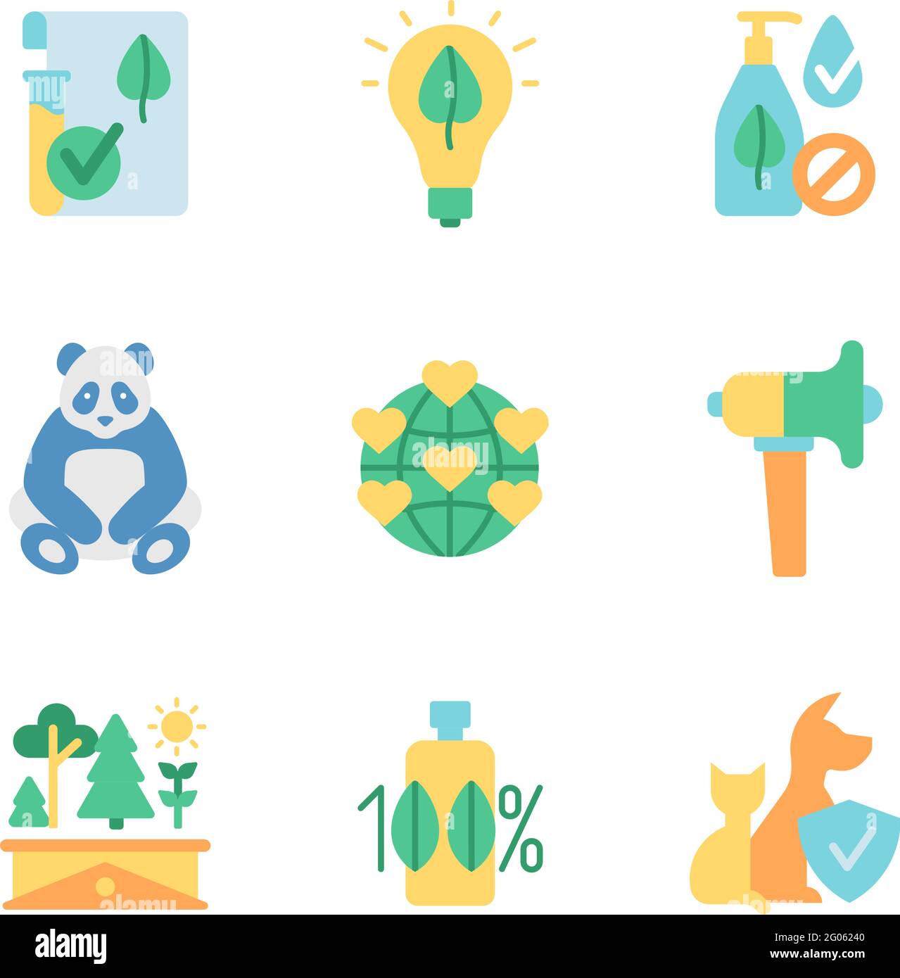 Global environment protection vector flat color icon set Stock Vector ...