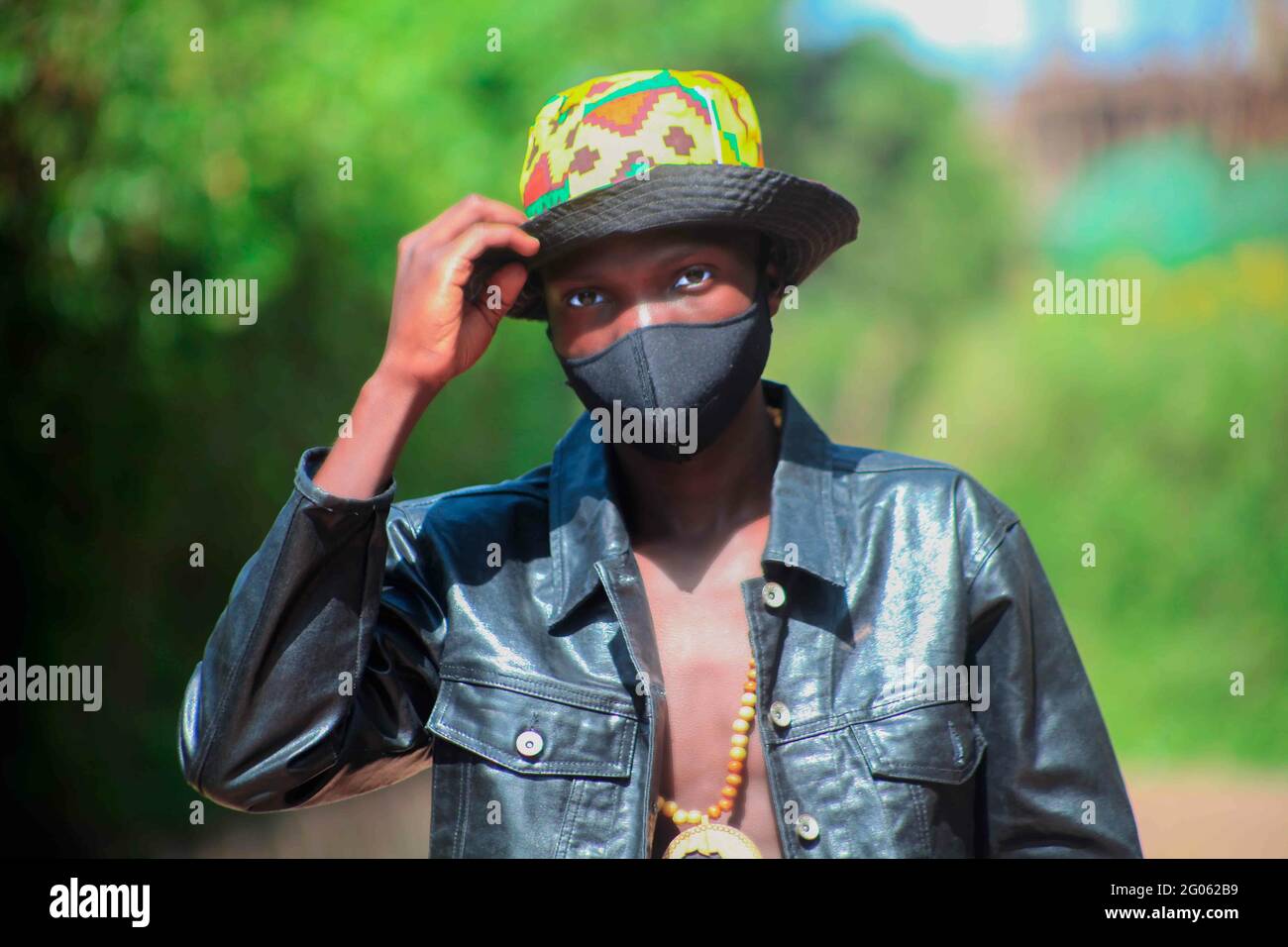KAMAPALA, UGANDA - May 16, 2021: Handsome African American man wearing ...