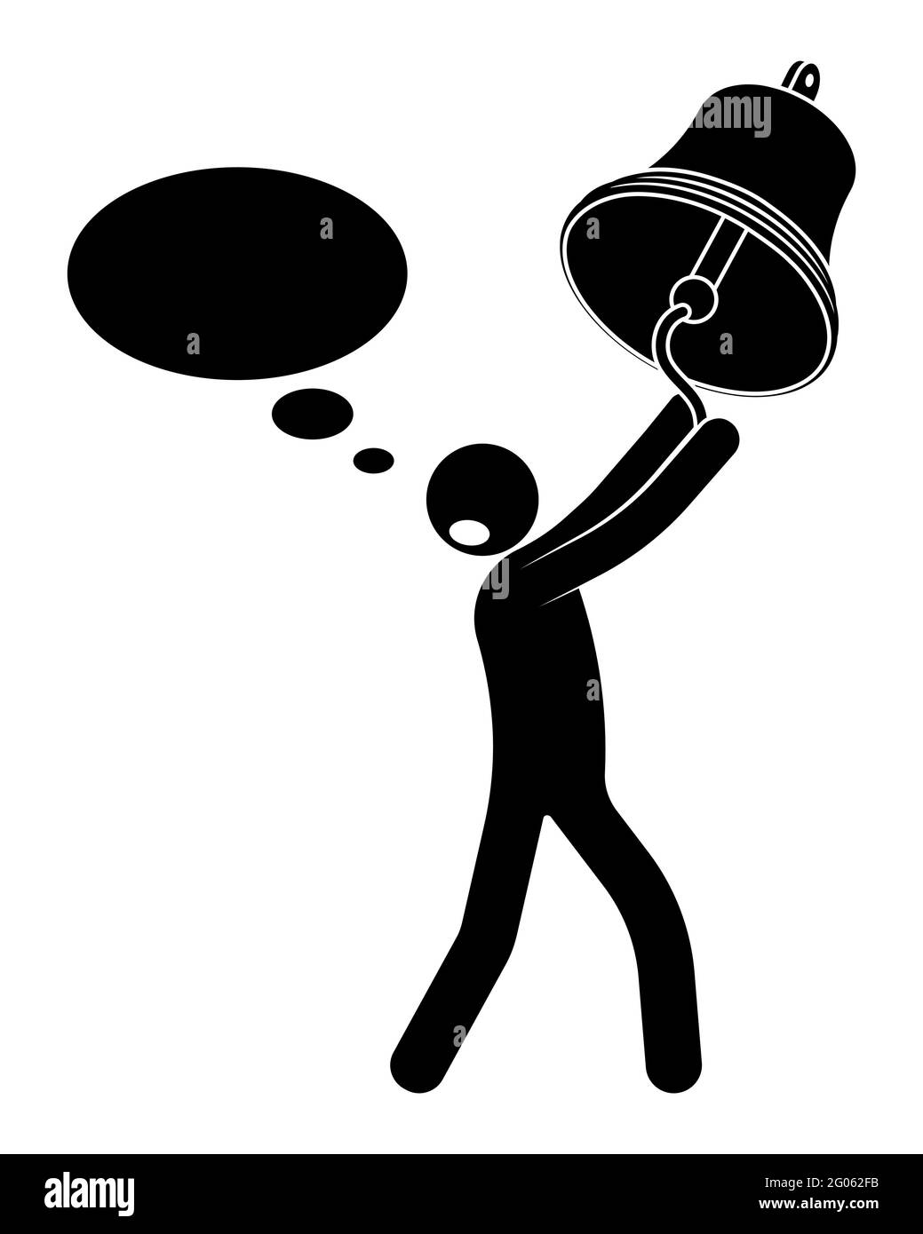 Pull the rope to ring the bell Stock Vector Images - Alamy