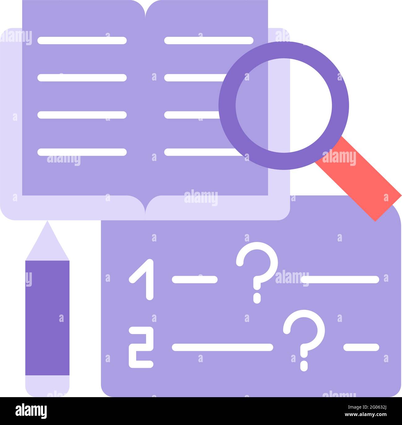 College homework vector flat color icon Stock Vector Image & Art - Alamy