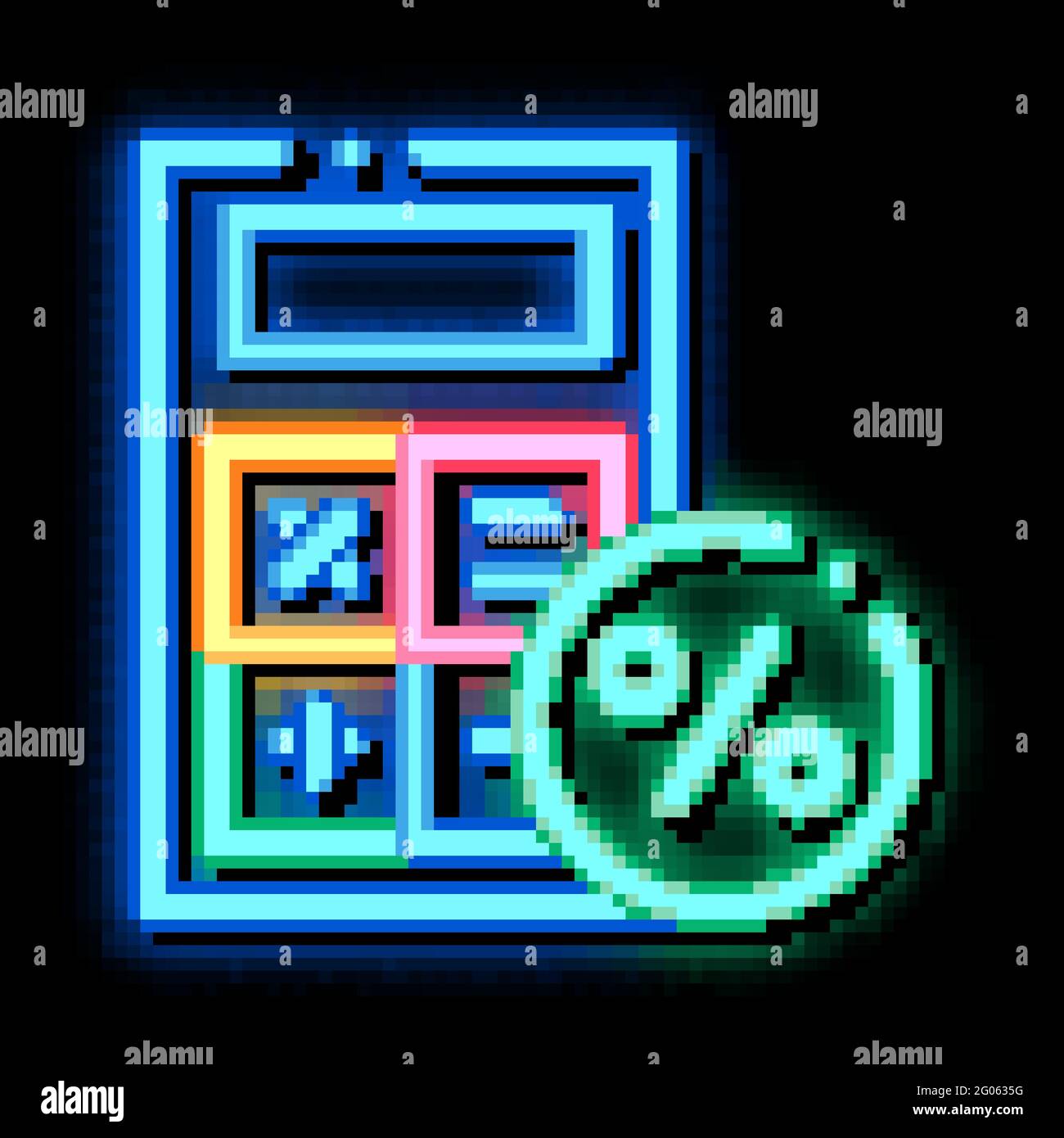 Math Calculator for Calculations neon glow icon illustration Stock ...