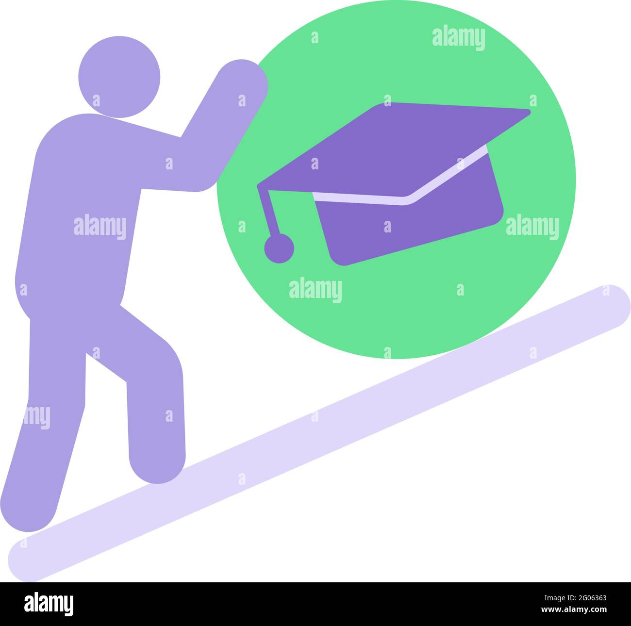 Hard work in studying vector flat color icon Stock Vector Image & Art ...