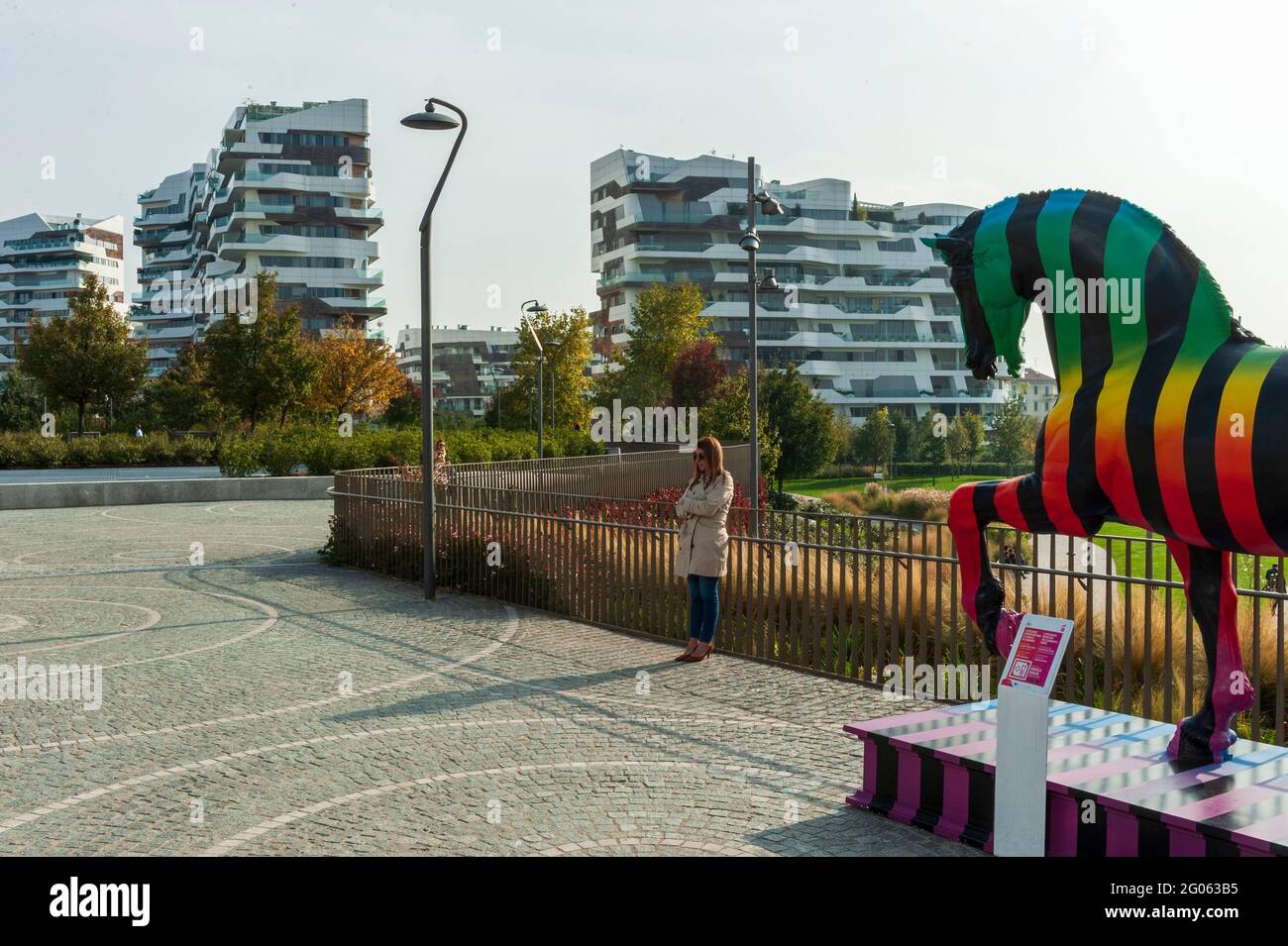 View of Hadid Residences: Angular balconies and timber panelling ...