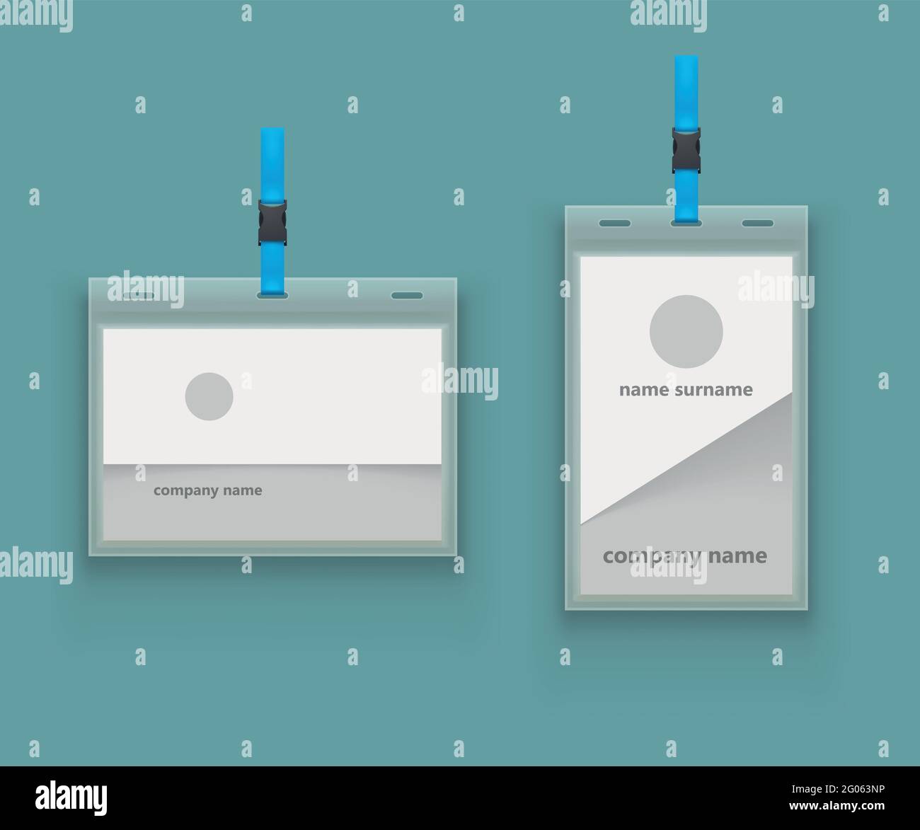 modern plastic id cards laminated on blue Stock Vector Image & Art - Alamy