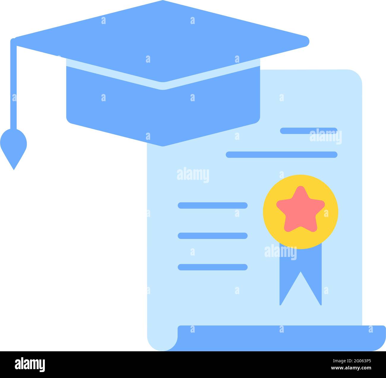 Graduation diploma vector flat color icon Stock Vector Image & Art - Alamy