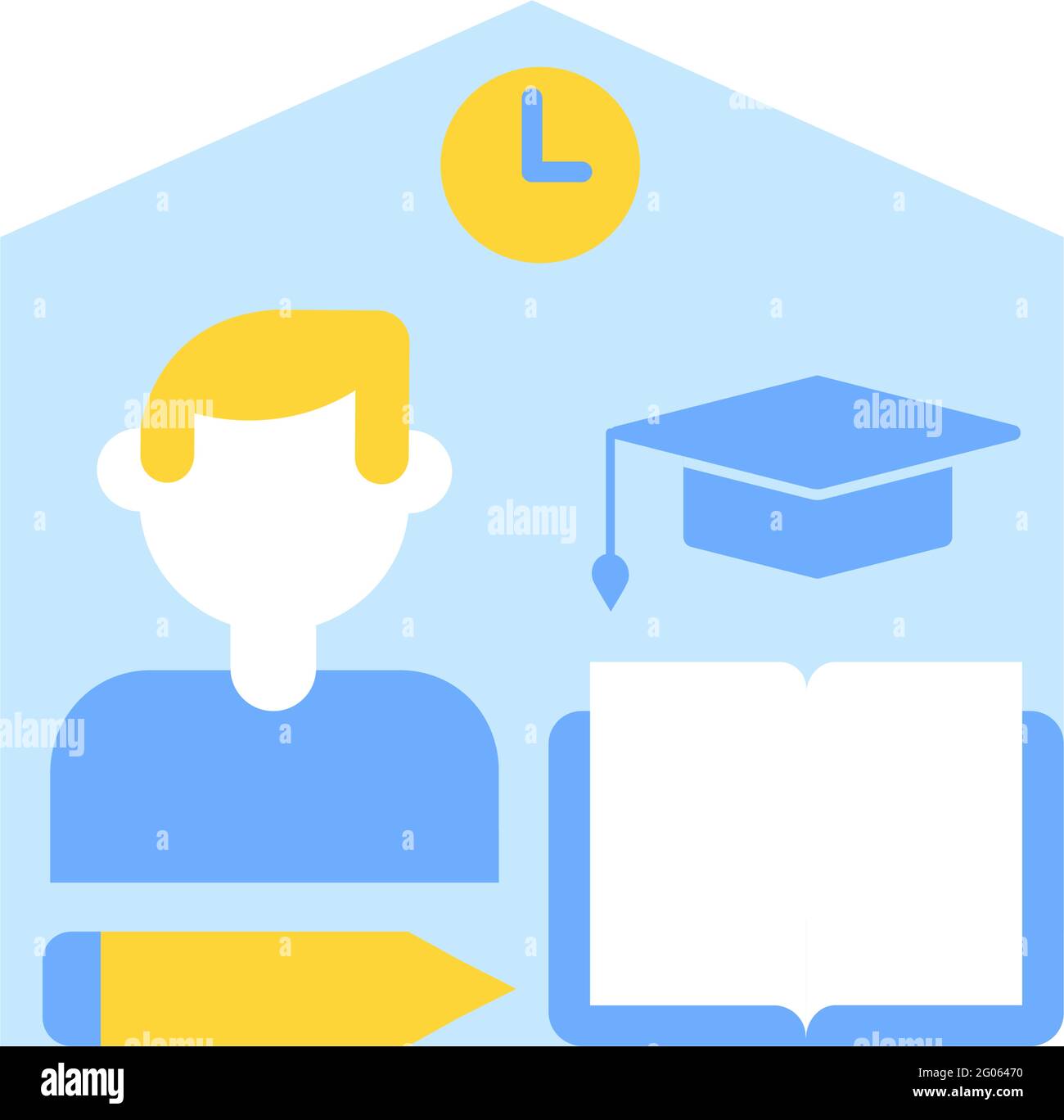 Learning from home vector flat color icon Stock Vector Image & Art - Alamy