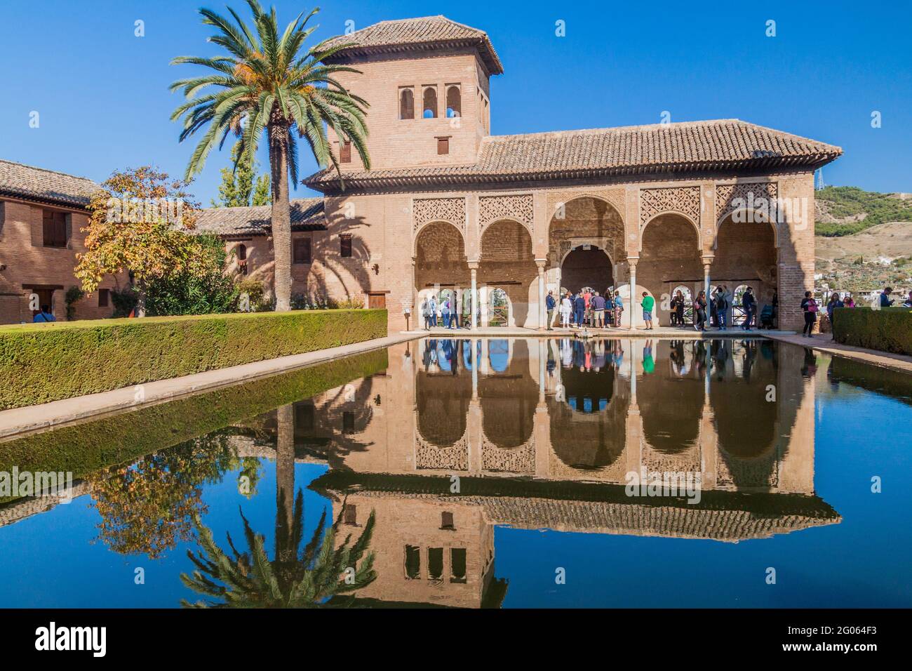 GRANADA, SPAIN - NOVEMBER 2, 2017: Partal palace at Alhambra in Granada ...