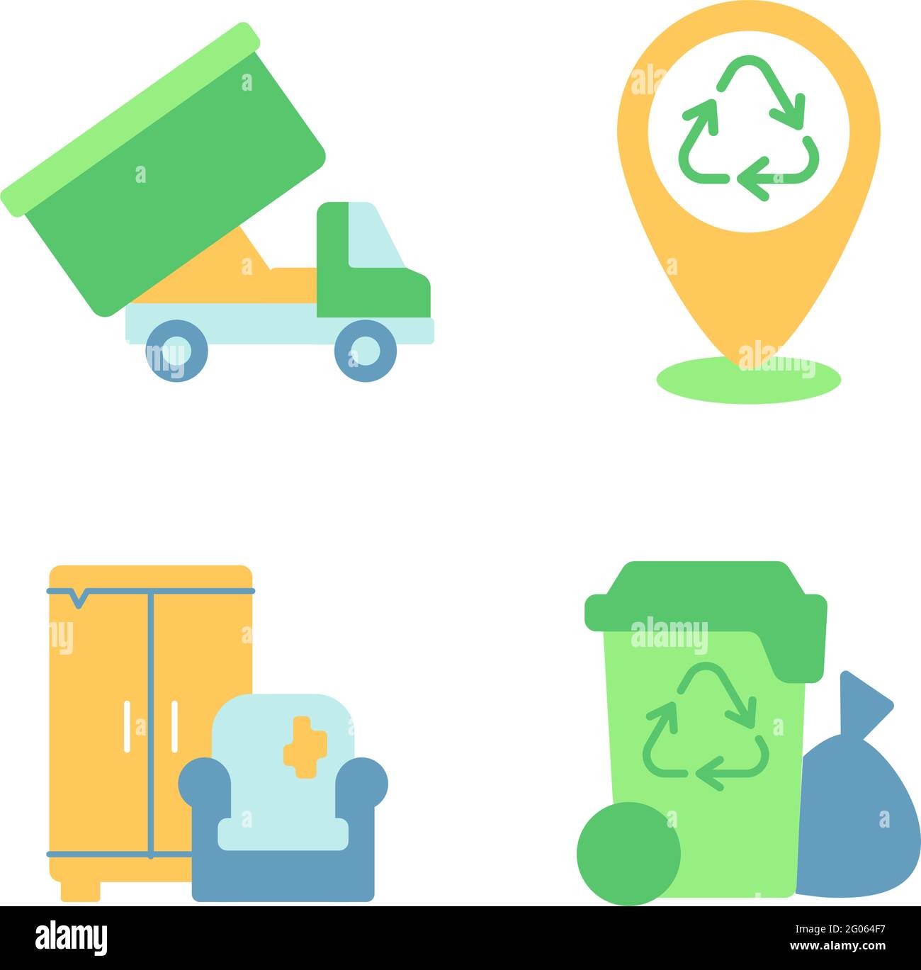 Reducing pollution vector flat color icon set Stock Vector Image & Art ...