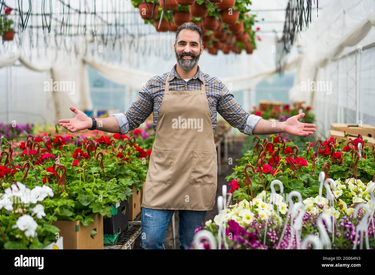 Portrait successful greenhouse owner hi-res stock photography and ...