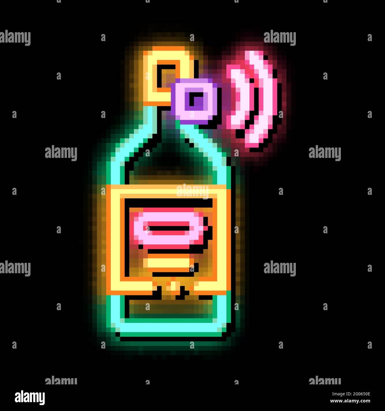 Beverage Bottle with Signal Sensor neon glow icon illustration Stock ...