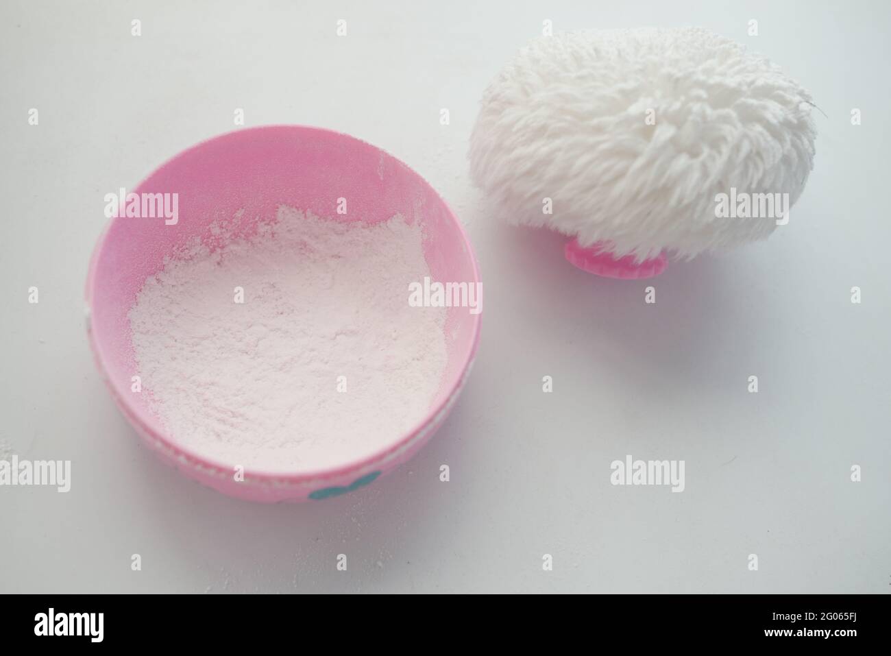 top view of Baby Powder on white background Stock Photo - Alamy