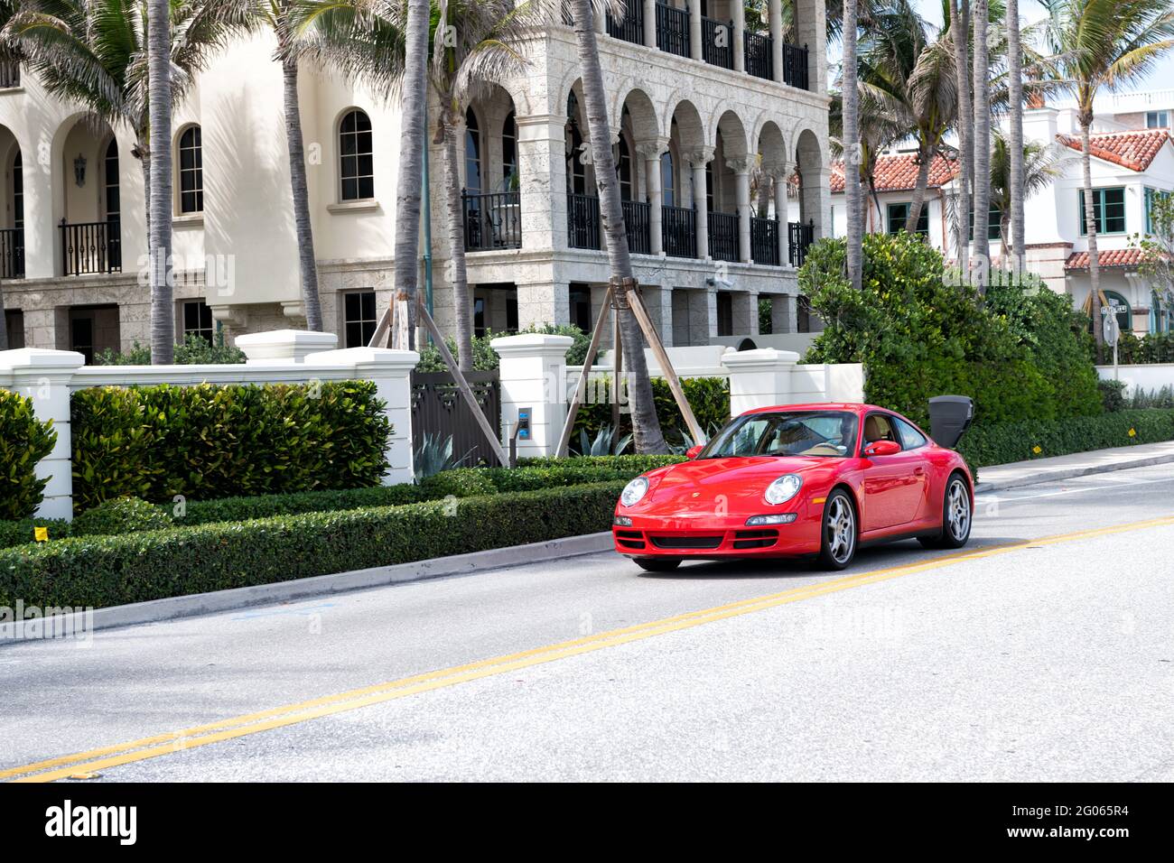 Palm Beach, Florida USA - March 21, 2021: red Porsche 997 Carrera Stock ...