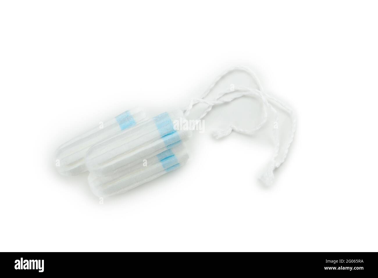 Three unused tampons isolated on white background Stock Photo - Alamy