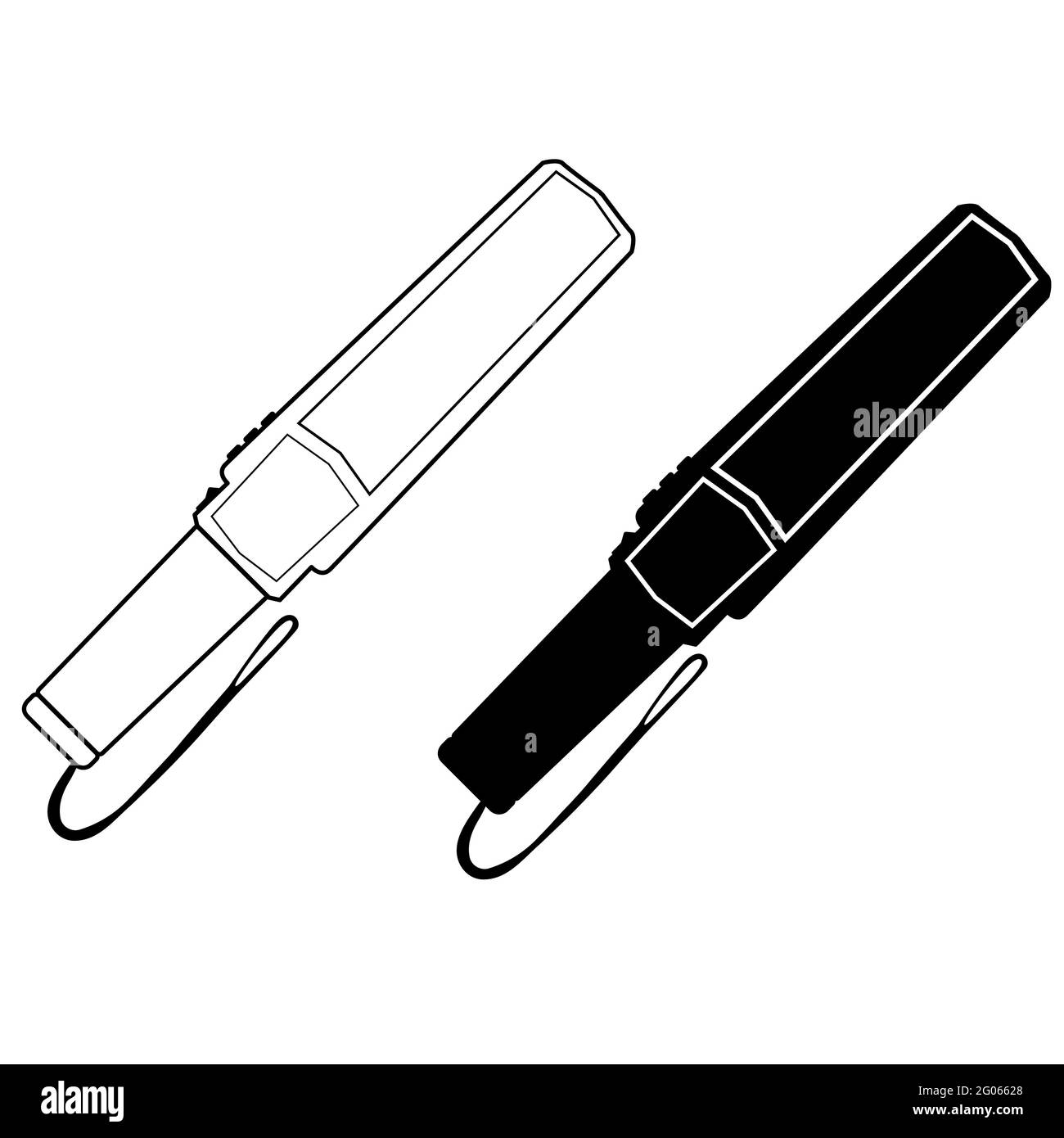 metal scanner outline icon. handheld detect metal sign. metal detector ...