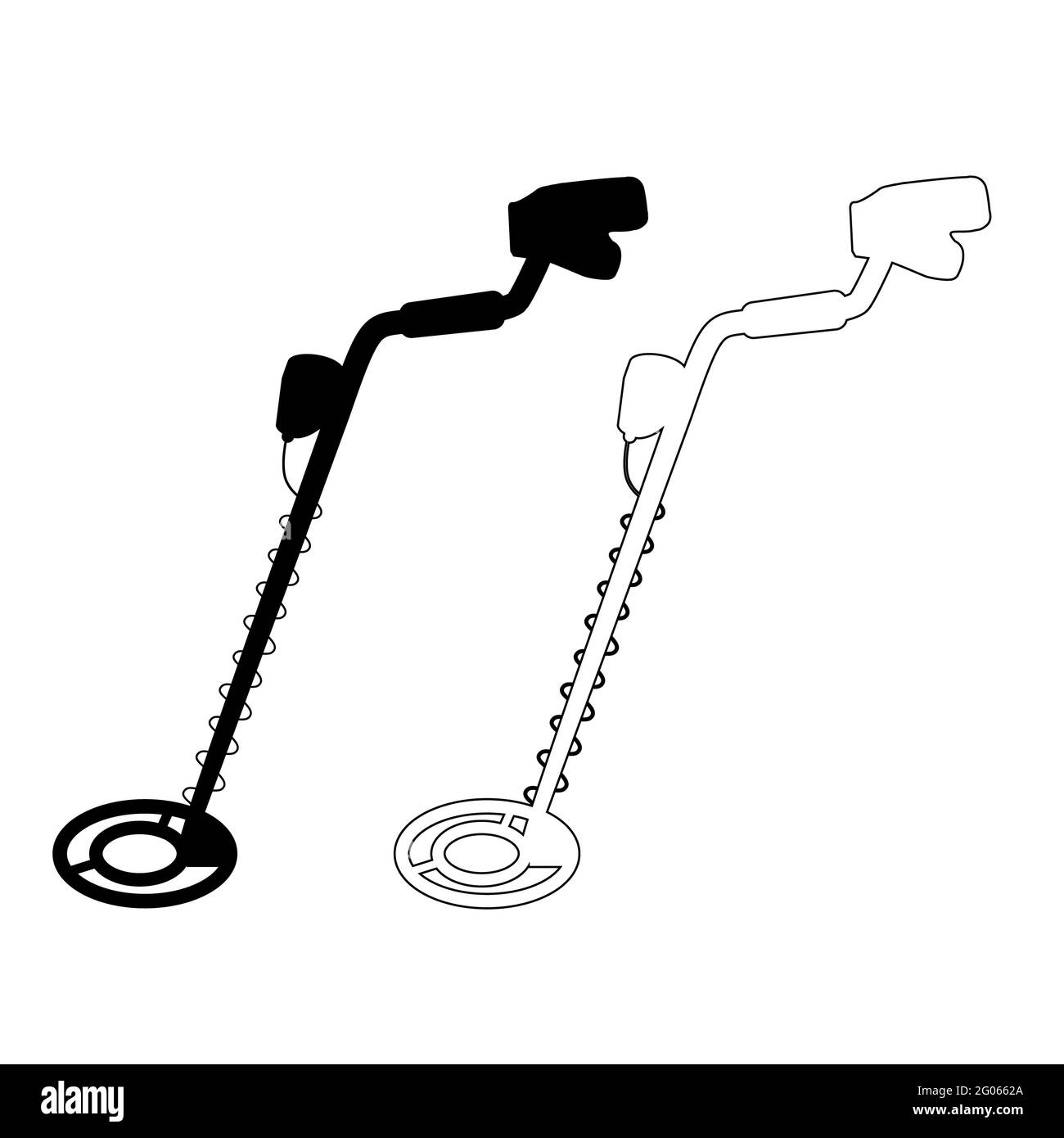 metal detector icon on white background. treasure hunt sign. metal ...