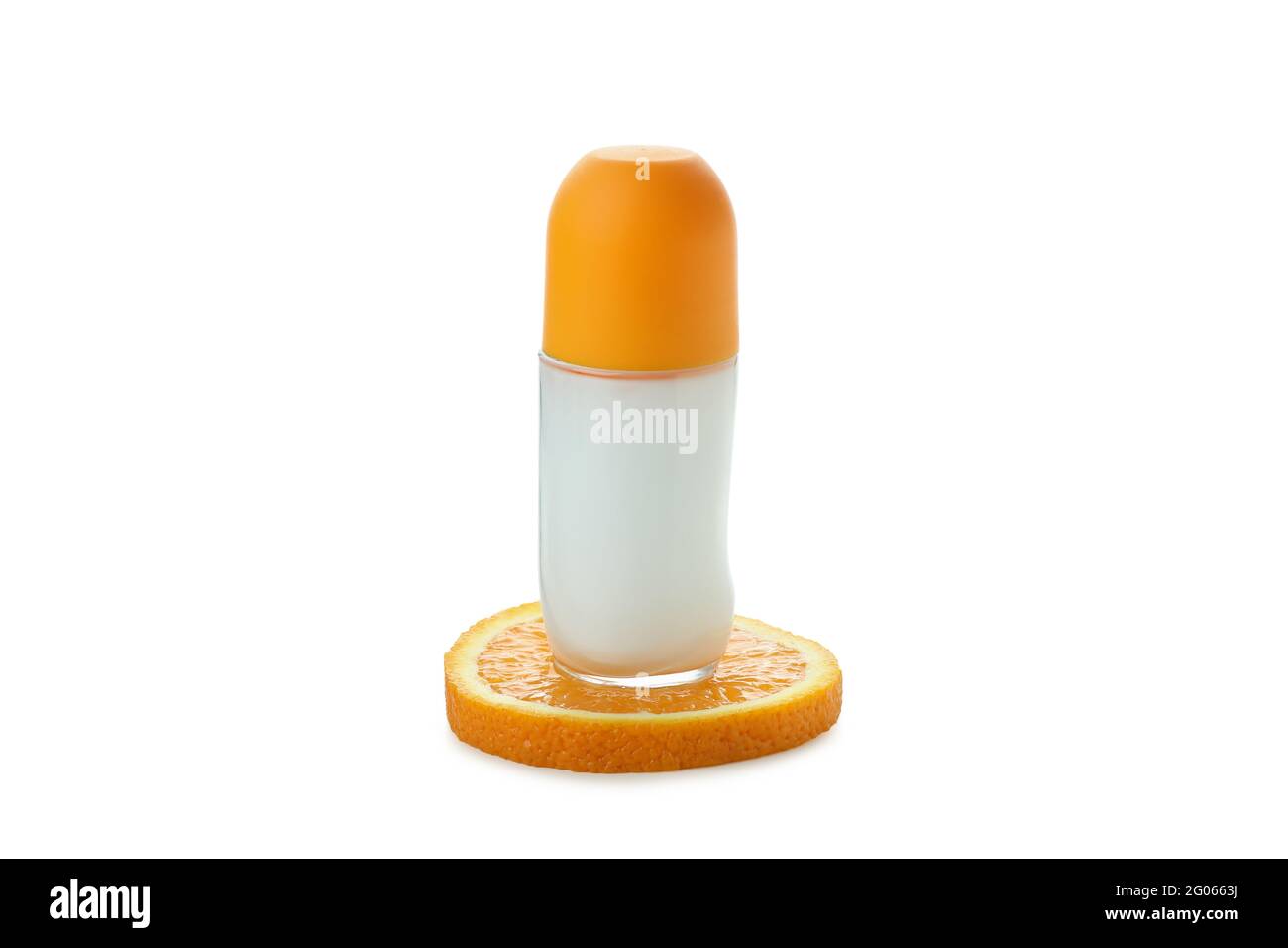 Blank orange deodorant isolated on white background Stock Photo - Alamy