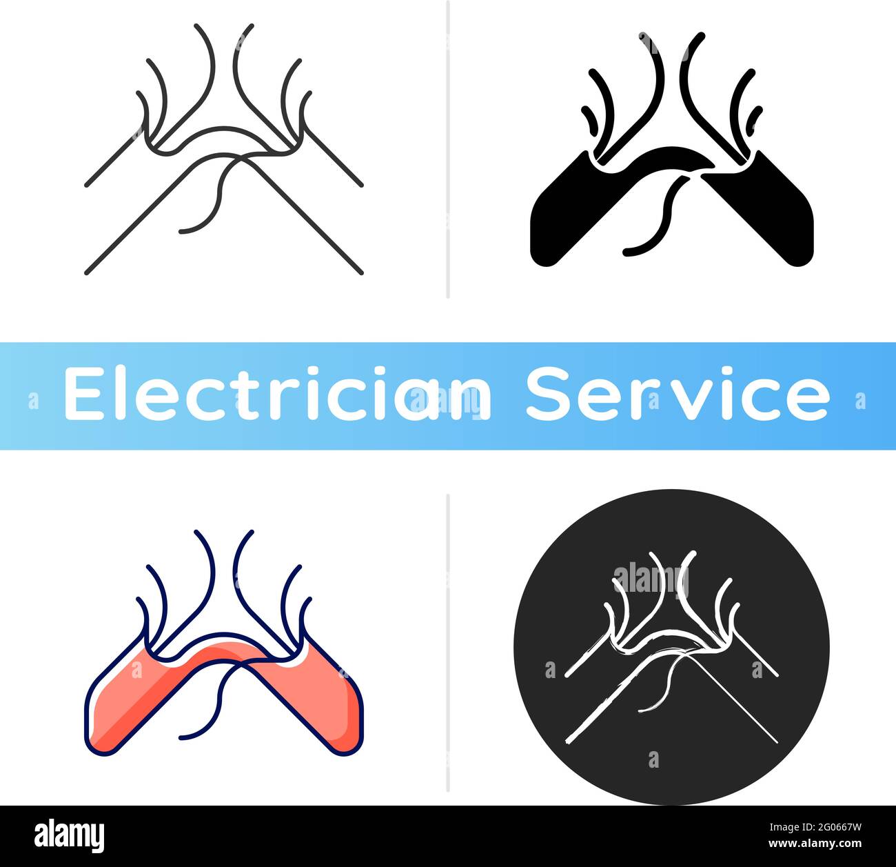 Broken electric wire Stock Vector Images - Alamy