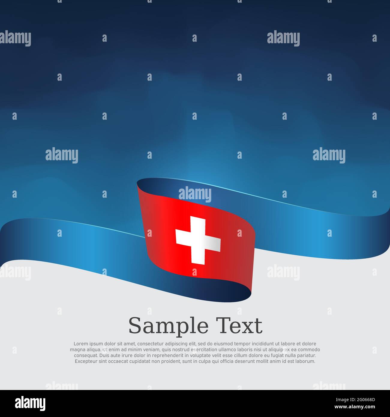 Switzerland flag on a blue white background. Vector banner design ...