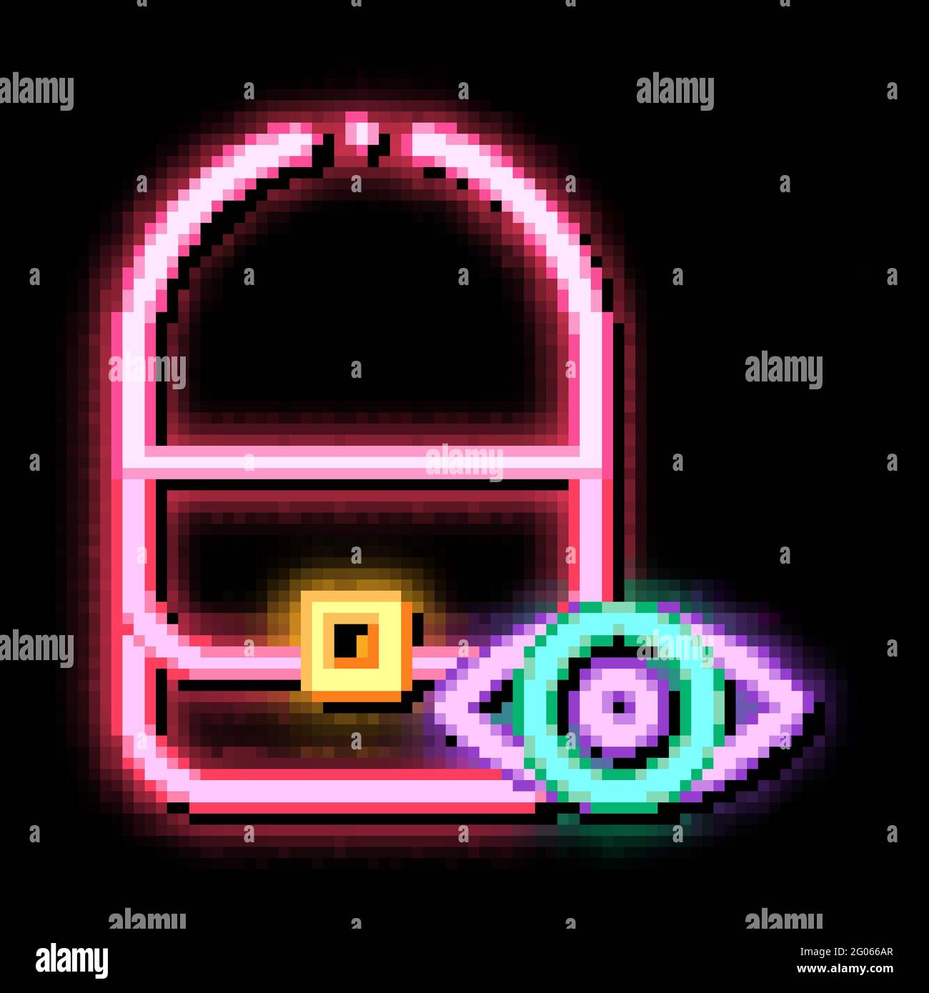 Bag Control Inspection neon glow icon illustration Stock Vector Image ...