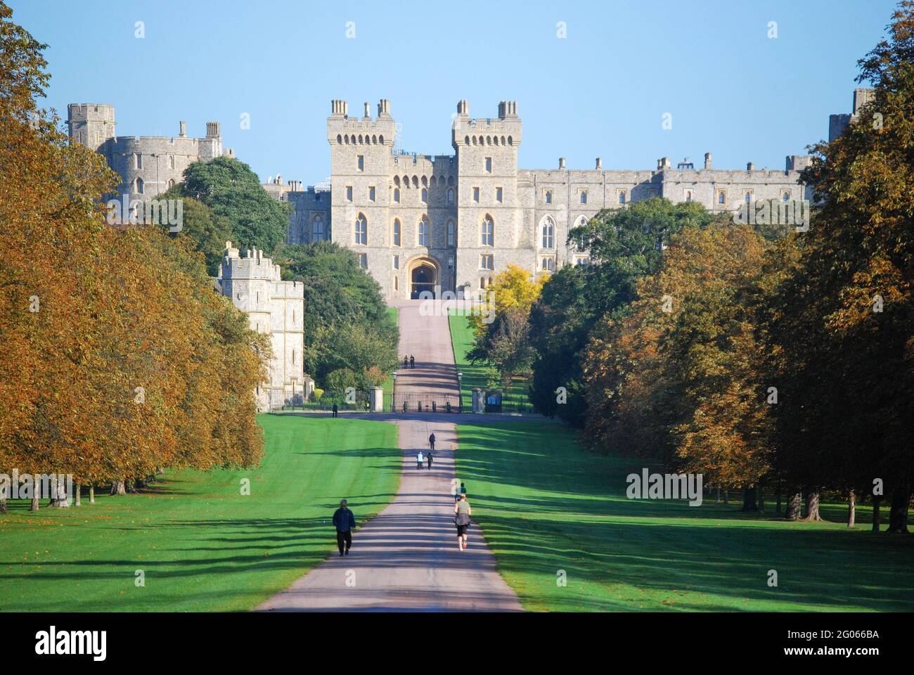 Windsor Castle from The Long Walk in autumn, Windsor, Berkshire ...