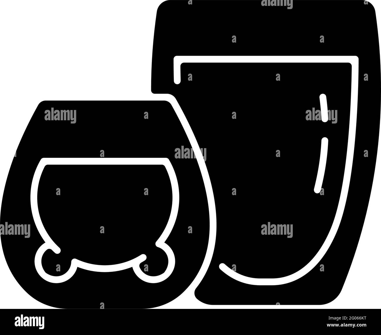 Double glass cups black glyph icon Stock Vector Image & Art - Alamy