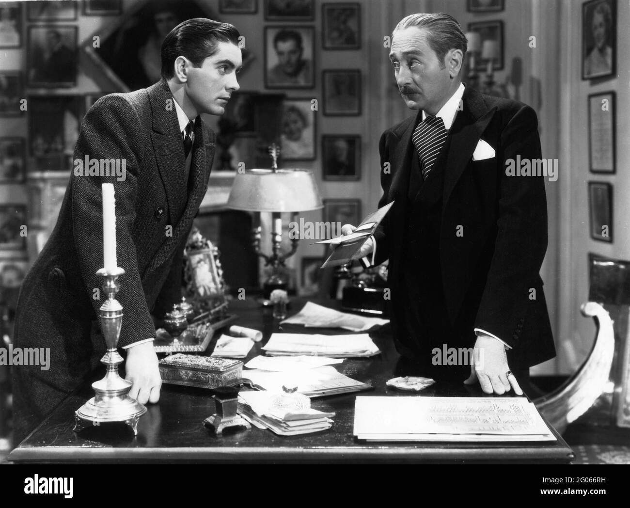 TYRONE POWER and ADOLPHE MENJOU in CAFE METROPOLE 1937 director EDWARD ...