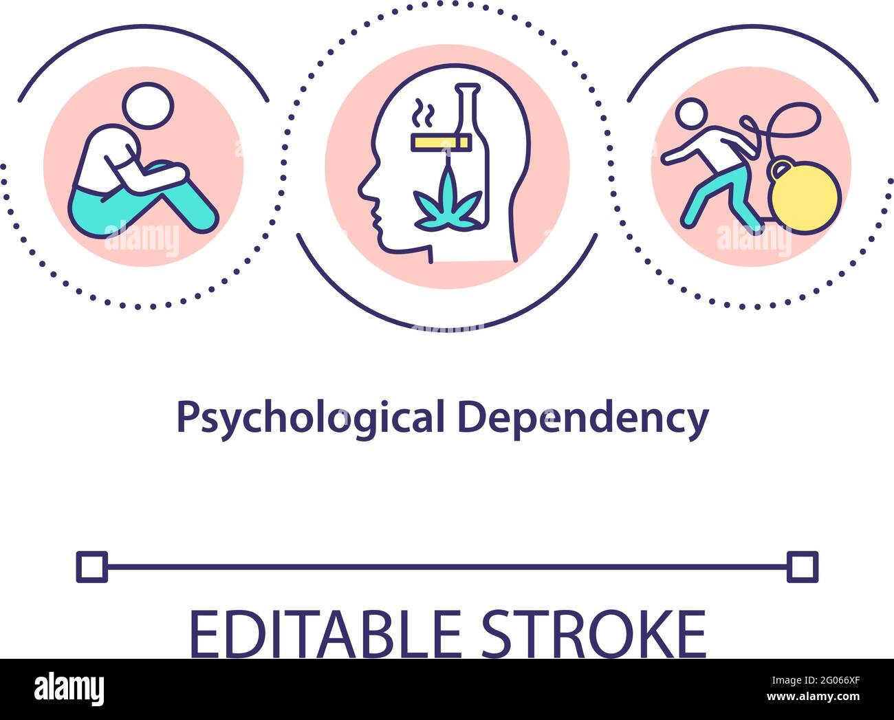 Psychological dependency concept icon Stock Vector Image & Art - Alamy